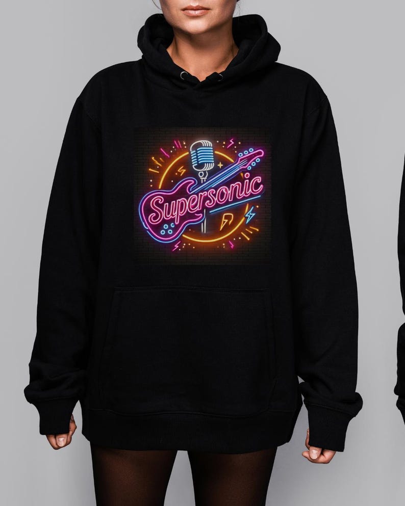 Neon Supersonic Hoodie Oasis Supersonic Neon Design Hoodie Retro ...