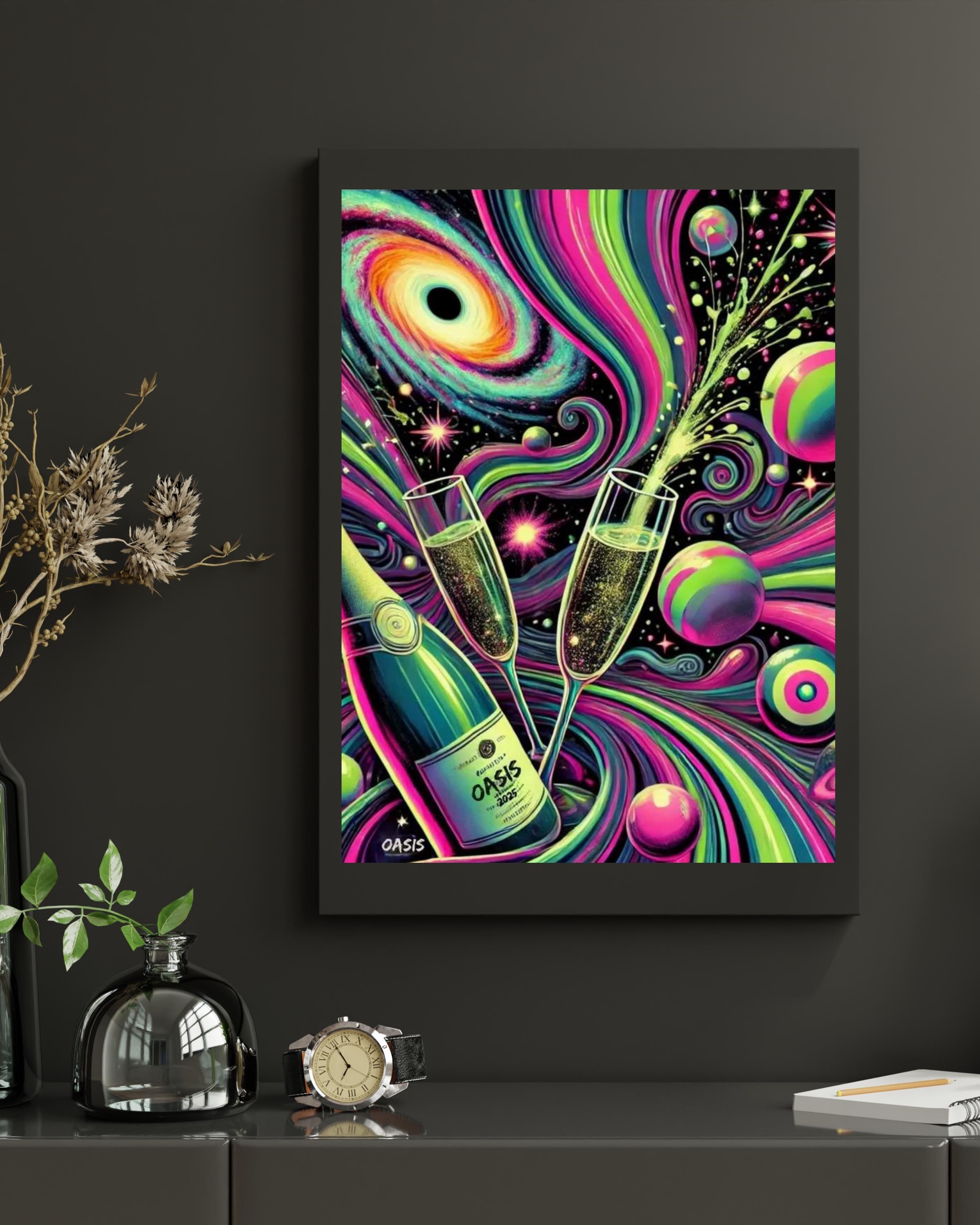 Champagne Supernova Psychedelic Poster Oasis Cosmic Wall Art Retro ...