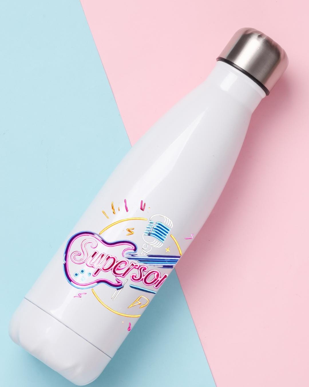 Neon Supersonic Water Bottle Bright Neon Oasis Stainless Steel Bottle ...