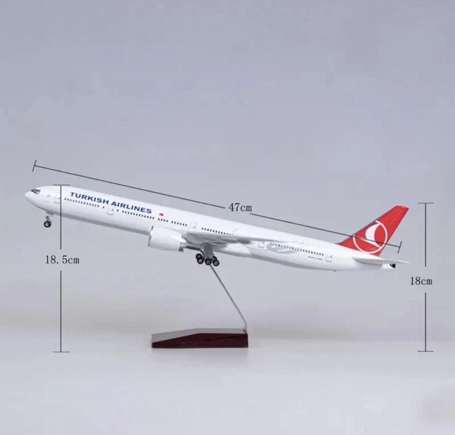 Turkish Airlines Boeing B777 Airplane Model 47cm Scale 1:160 Aircraft ...