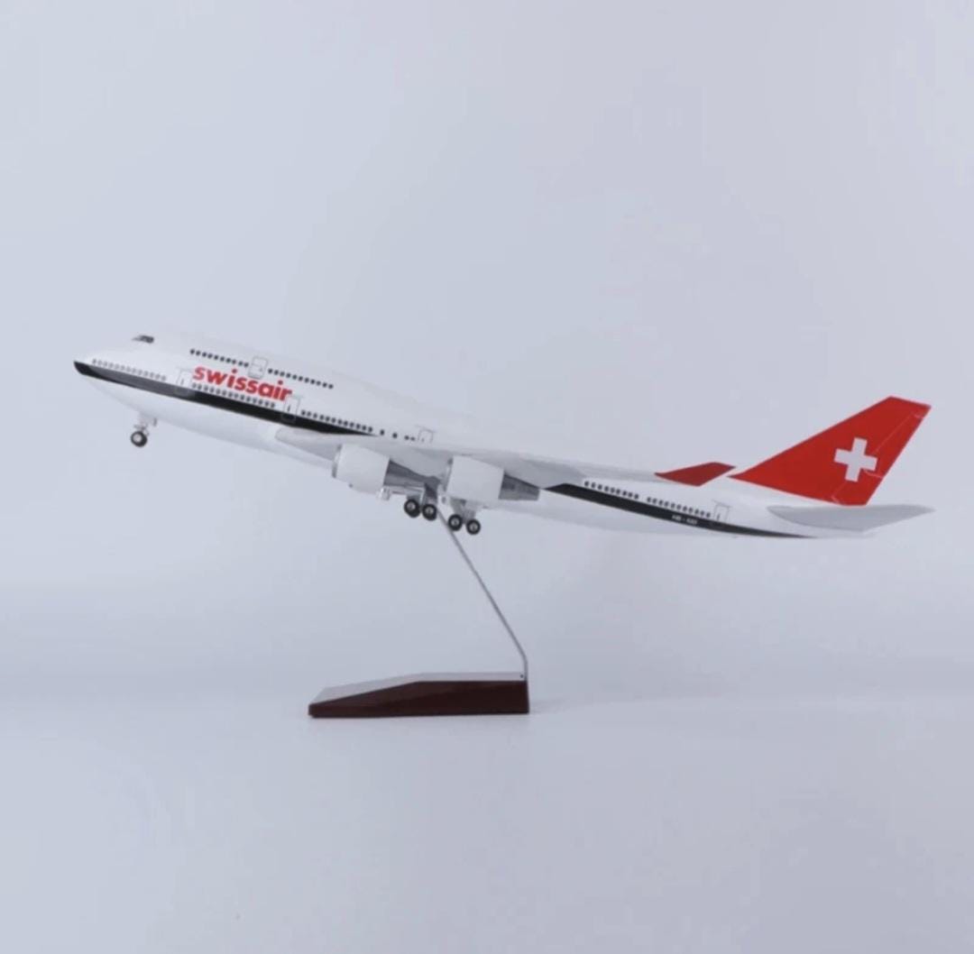 SWISS Air 47cm Airplane Model Boeing B747 Scale 1:160 Diecast Aircraft ...