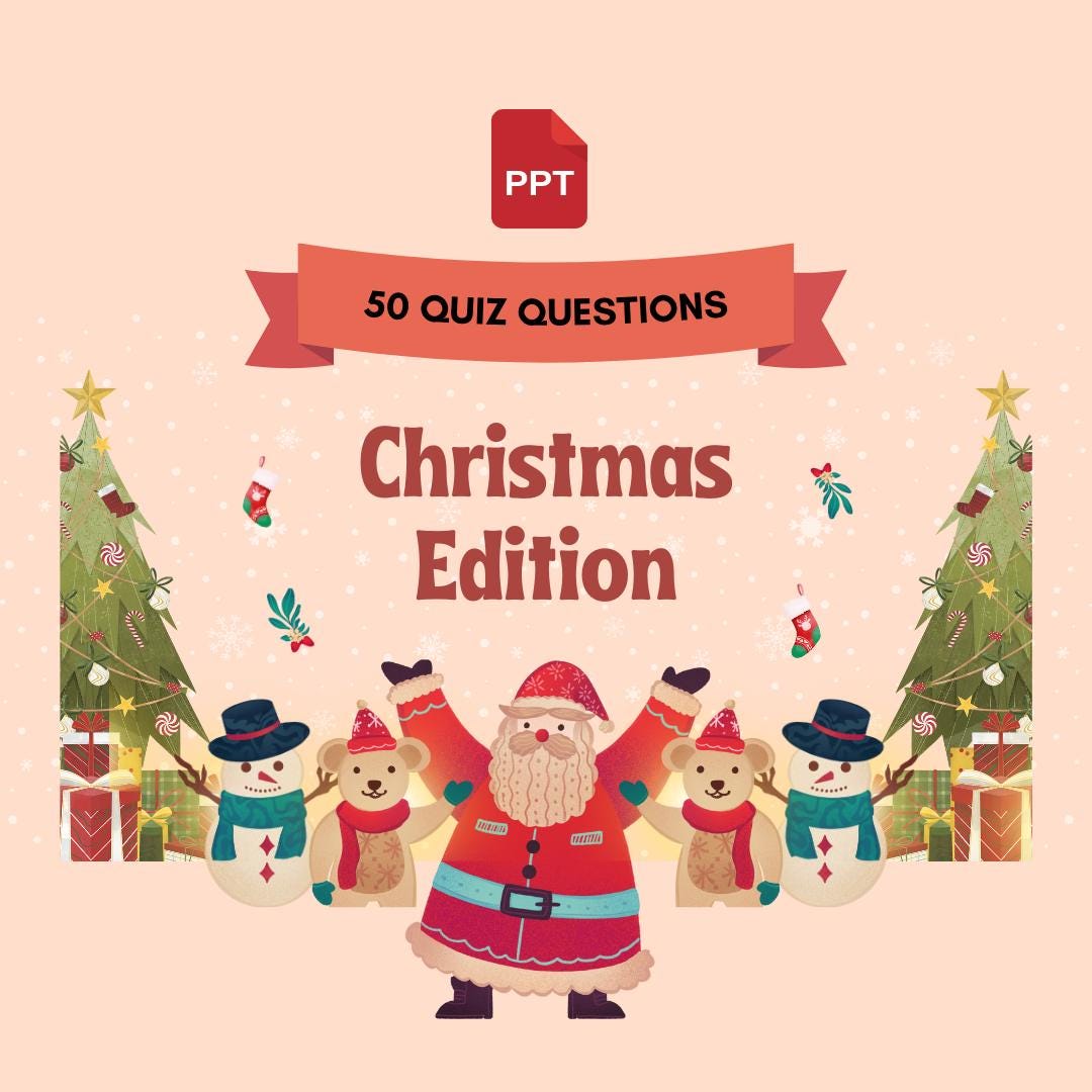 Ultimate Christmas Quiz Powerpoint , Trivia Night, Family Game Night ...