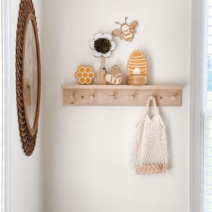 Wooden Honey Bee Decor: Honeycomb & Beehive Shelf Accents - Etsy