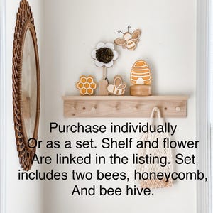Wooden Honey Bee Decor: Honeycomb & Beehive Shelf Accents - Etsy