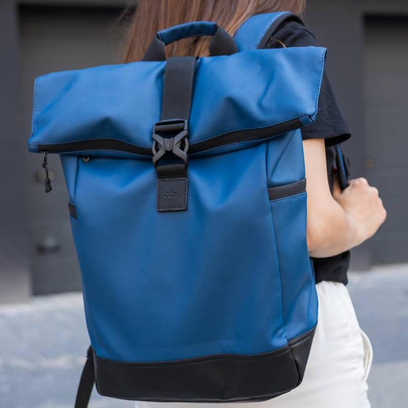 Eco Leather Backpack Roll-top Backpack Handmade Personalized Backpack ...