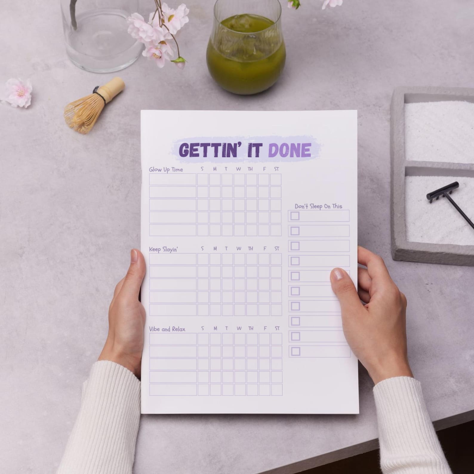 Purple Printable Weekly Routine & Goals Tracker for Teens Productivity ...