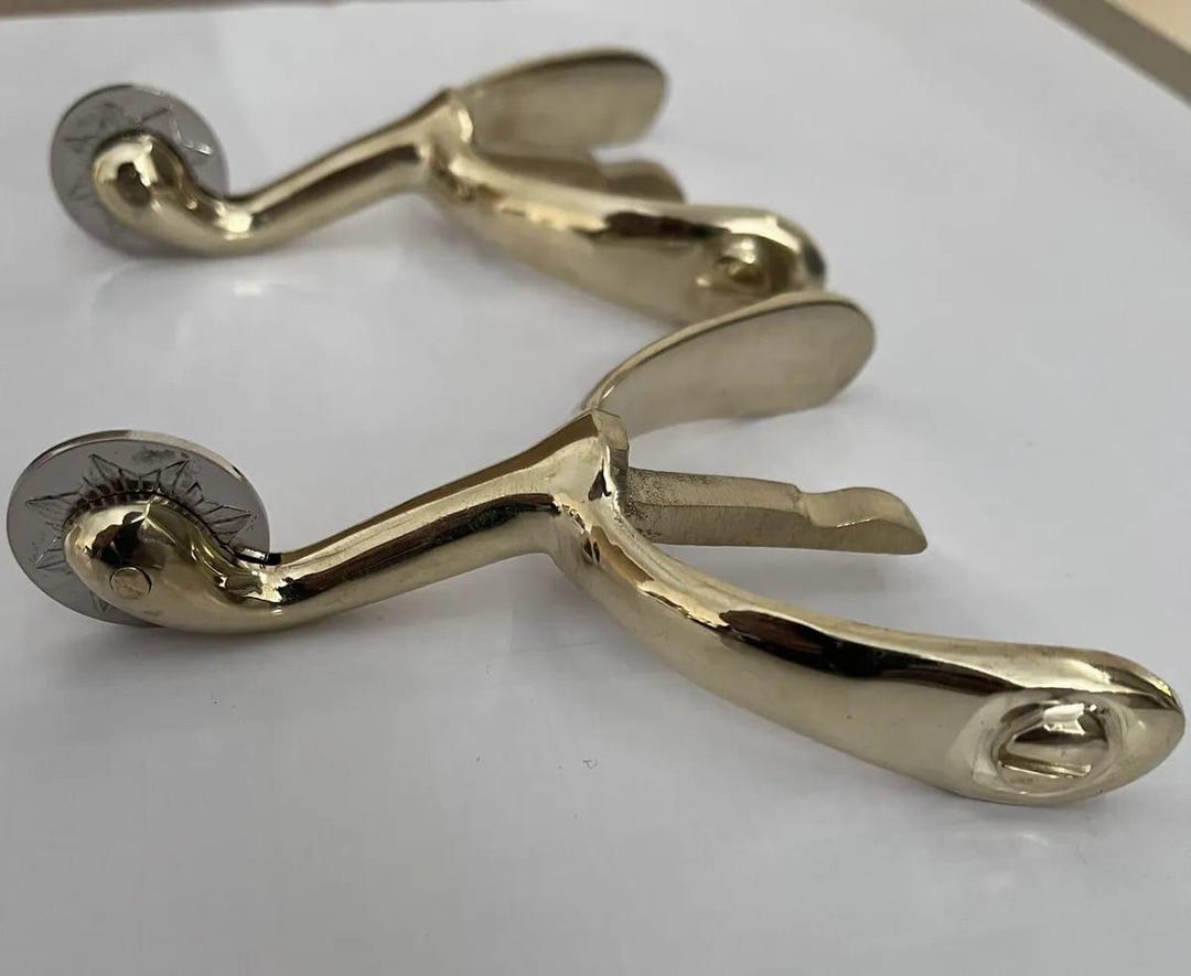 Swan Neck Spurs Solid Brass Metal (pair) British Army/ Military Boots ...