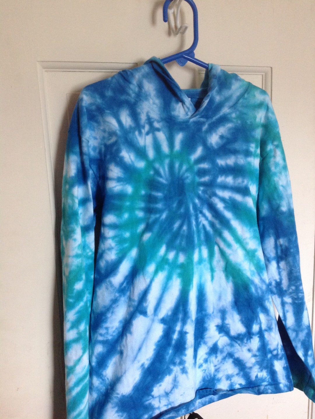 Cerulean Blue and Irish Green Spider Tie Dyed Youth Unisex Hoodie - Etsy