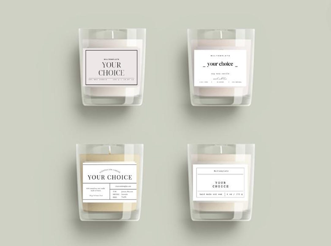 10 Simple Minimalistic Candle Labels / Fully Customizable - Etsy