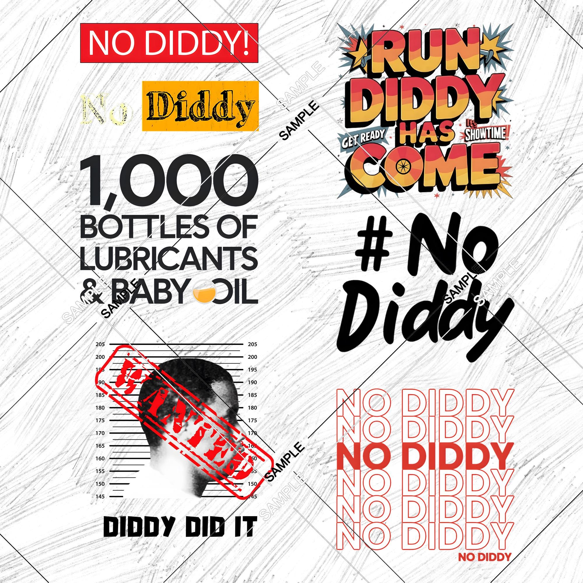 No Diddy PNG Bundle, Diddy Did It Png, Run Diddy Has Come PNG, No Diddy ...