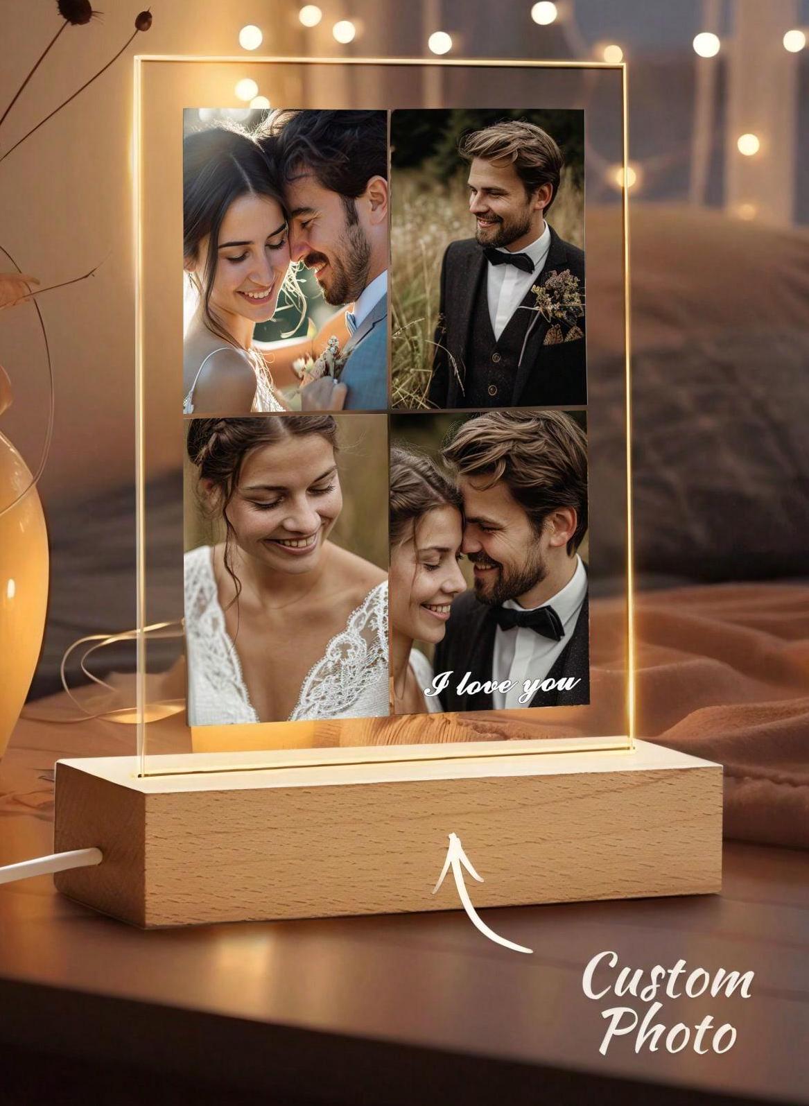Personalized Photo Night Light, Photo Collage LED Light, Custom Photo ...