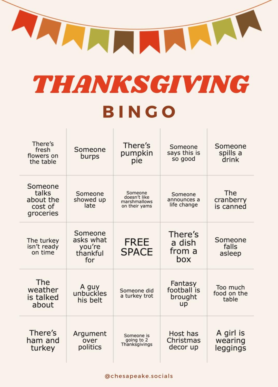 Funny Thanksgiving Bingo Game Cards, Friendsgiving Bingo Printable ...