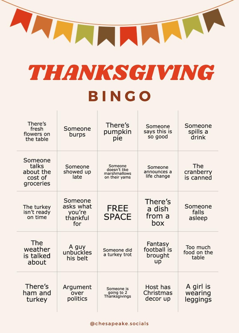 Funny Thanksgiving Bingo Game Cards, Friendsgiving Bingo Printable ...