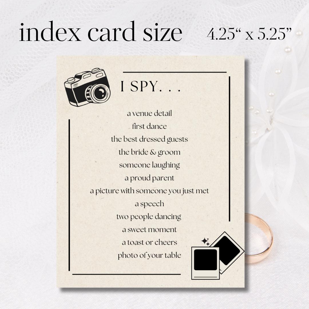 I Spy Camera Wedding Game Sign for Wedding. Capture the Love Photo ...