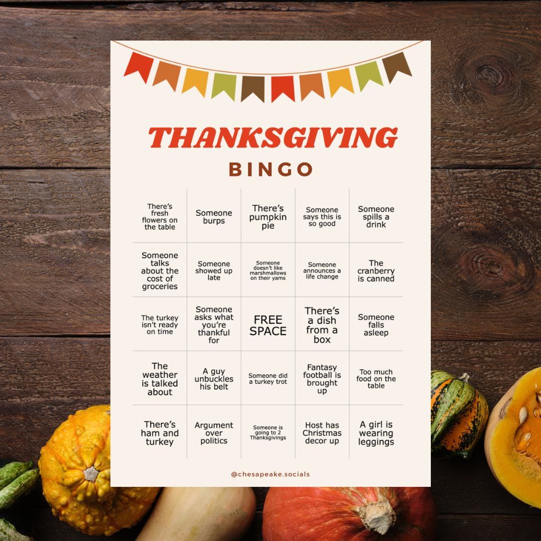 Funny Thanksgiving Bingo Game Cards, Friendsgiving Bingo Printable ...