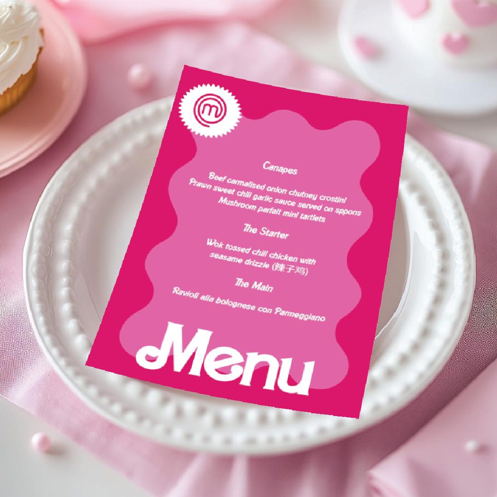 Editable Barbie Menu Template, Personalised Invite (kids Birthdays ...