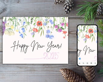 Happy New Bée Year Digital Card - Etsy