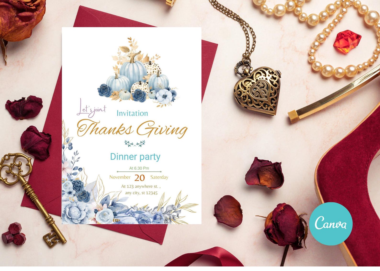 Printable Thanksgiving Invitation Card,thanksgiving Invitation ...
