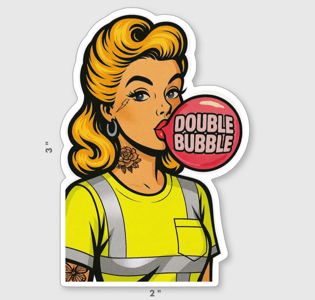 Double Bubble Overtime Hardhat Sticker - Etsy