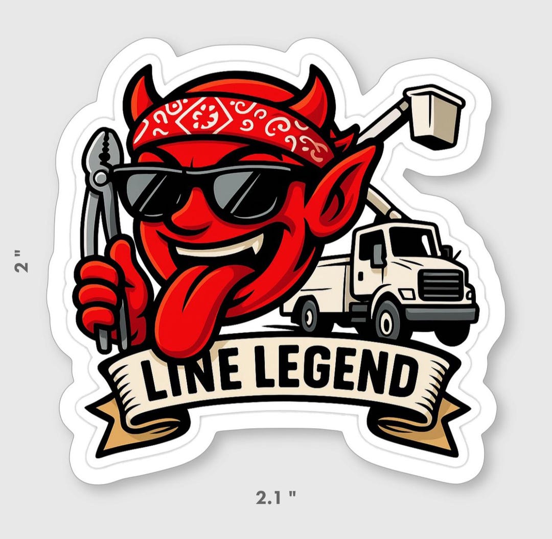 Lineman Devil Line Legend Bucket Truck Sticker 2.1” X 2” - Etsy