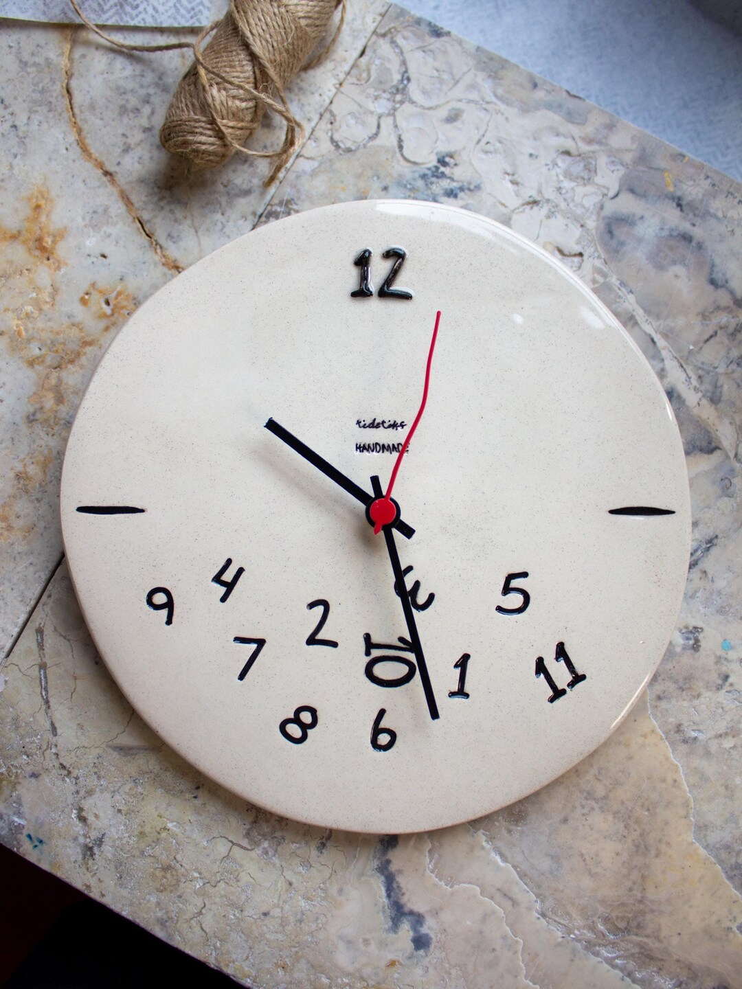 Handmade Ceramic Wall Clock With Funny and Artistic Chaotic Design ...