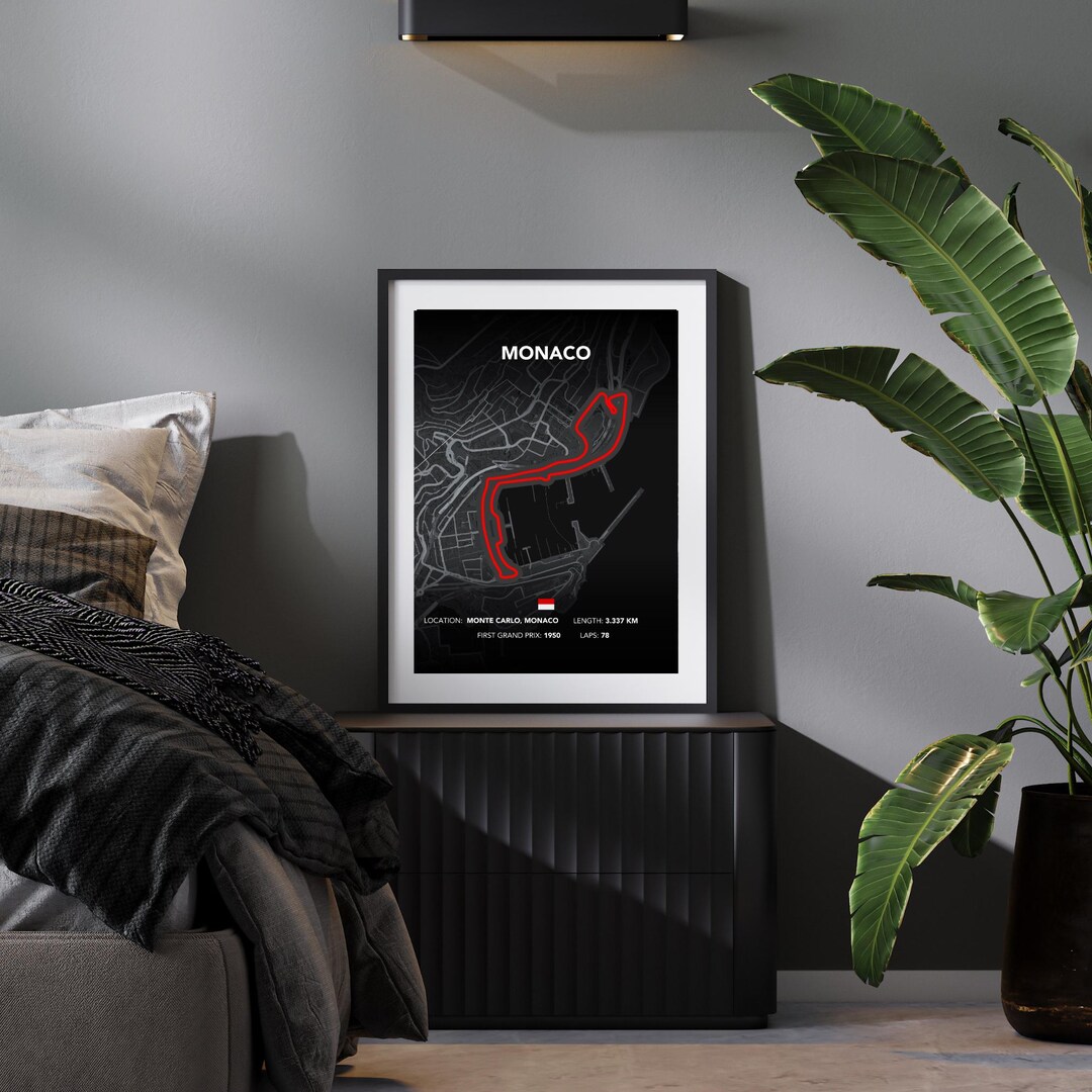 Monaco F1 Circuit Poster Digital Download, Monte Carlo Track Map ...