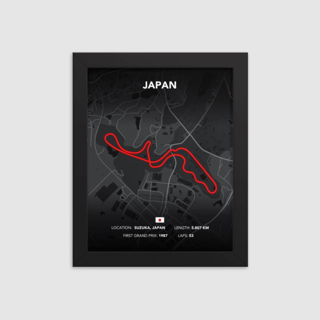 Japan Grand Prix 3D Printed Premium Wall Art 3D F1 Track With Formula 1 ...