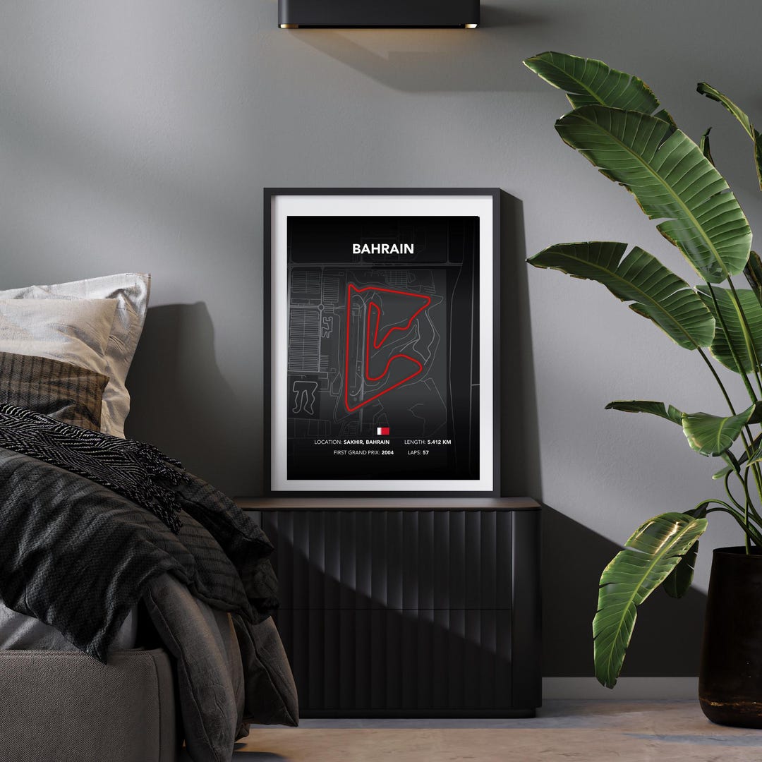 Bahrain F1 Circuit Poster Digital Download, Sakhir Track Map, Formula 1 ...