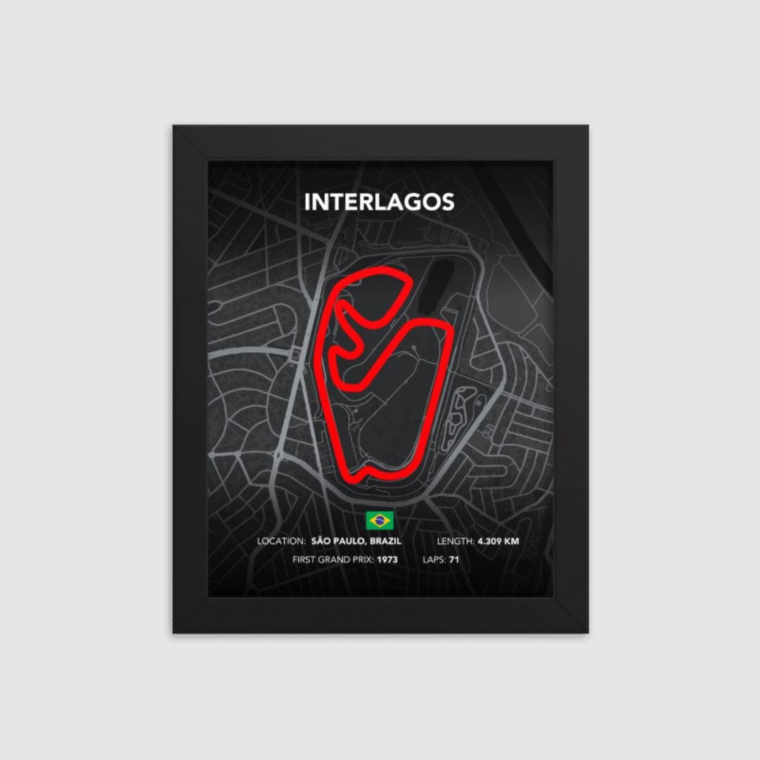 Interlagos Grand Prix 3D Printed Premium Wall Art 3D F1 Track With ...