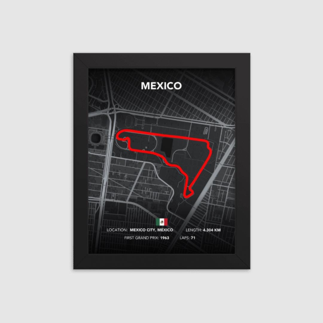 Mexico Grand Prix 3D Printed Premium Wall Art 3D F1 Track With Formula ...