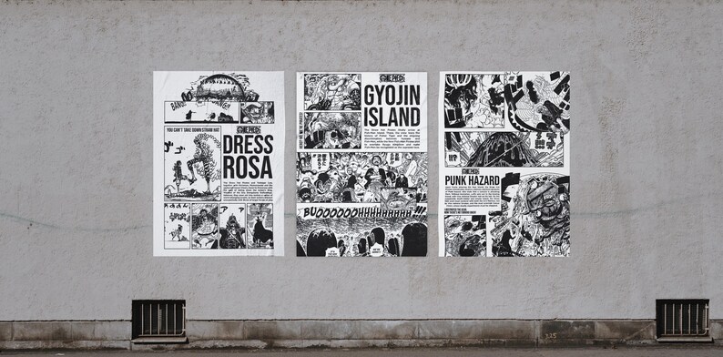 ONE PIECE Dressrosa Arc Poster, Wall Decoration, 60x90cm/23.62x35.43 In ...