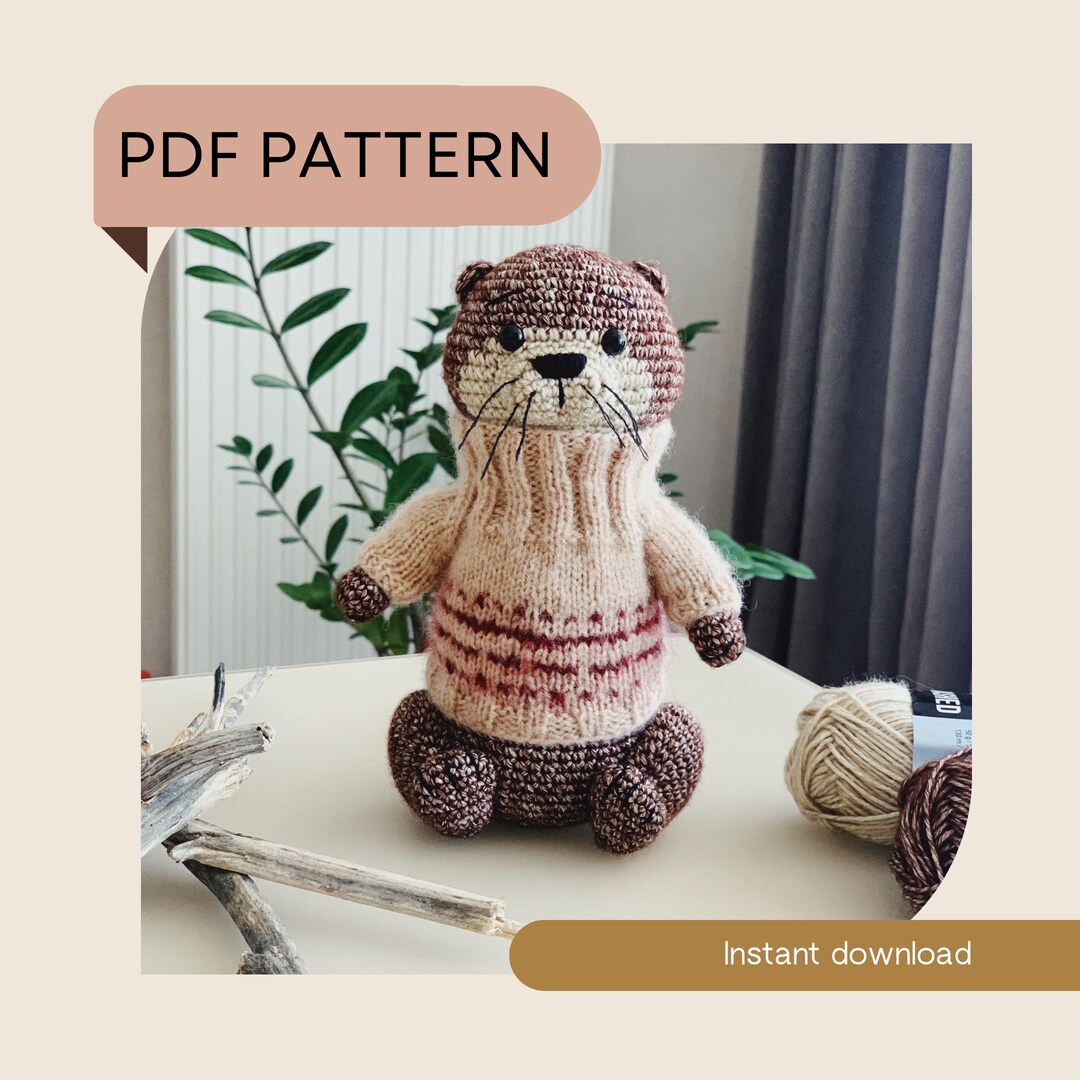 Crochet PDF Pattern Otter Barry Toy by Nelly Handmade - Etsy