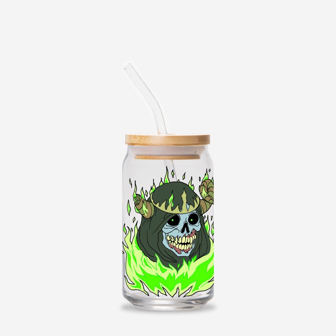 The Lich Adventure Time Glass Can 16oz - Etsy
