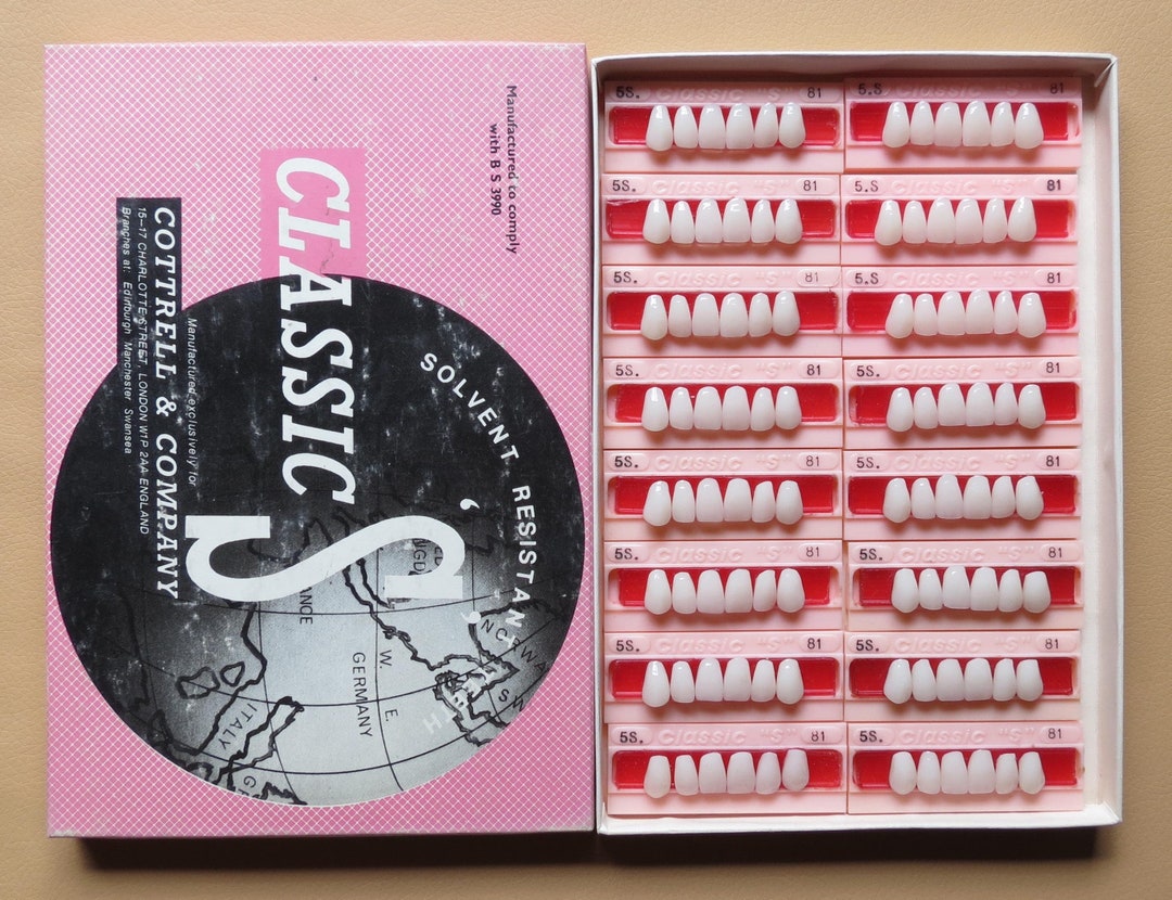 Vintage Denture Teeth Bulk Set of 96 Teeth Upper Anteriors Acrylic ...