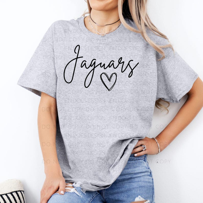 Jaguars School Mascot Cursive Heart PNG Digital Design Instant Download ...