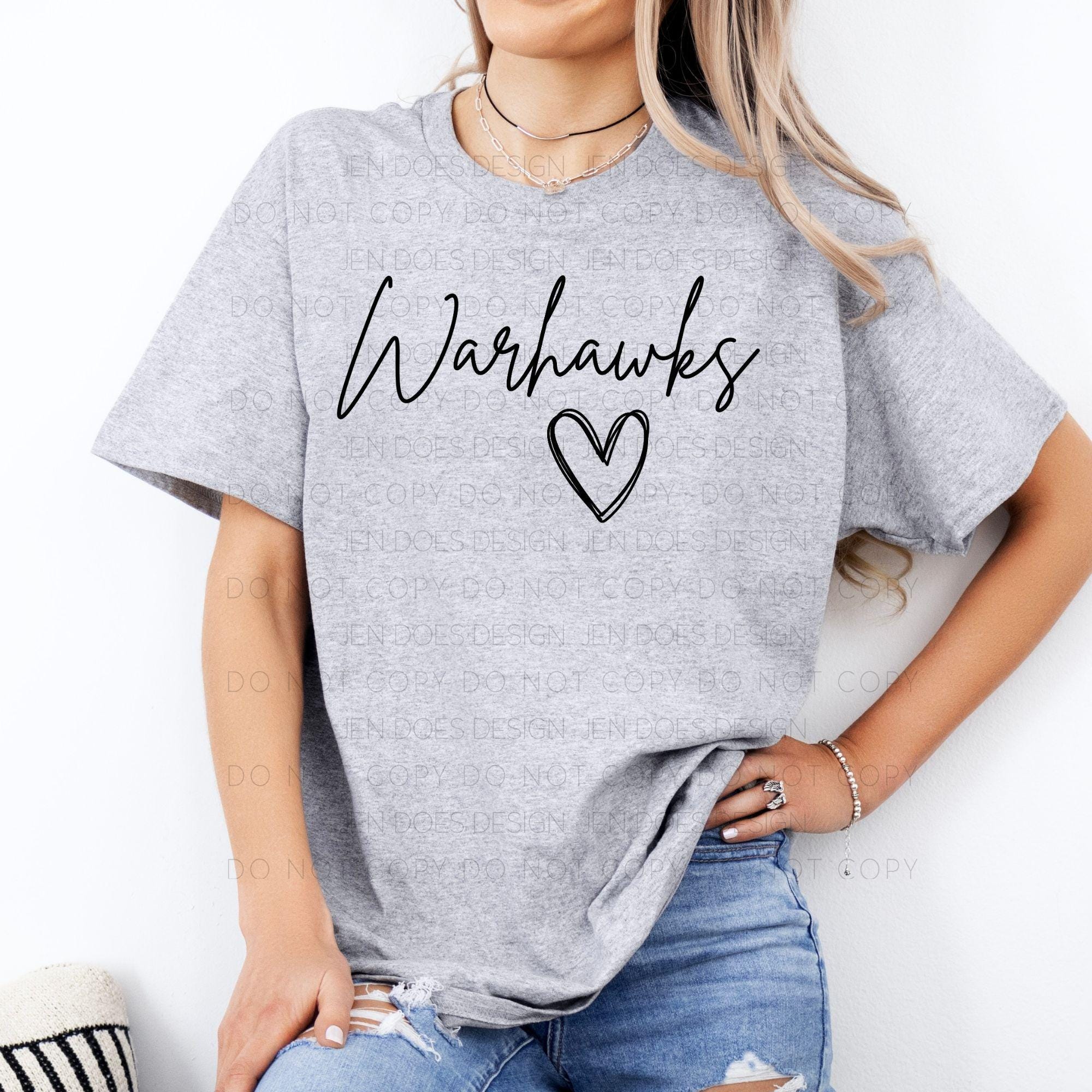 Warhawks School Mascot Cursive Heart PNG Digital Design Instant ...