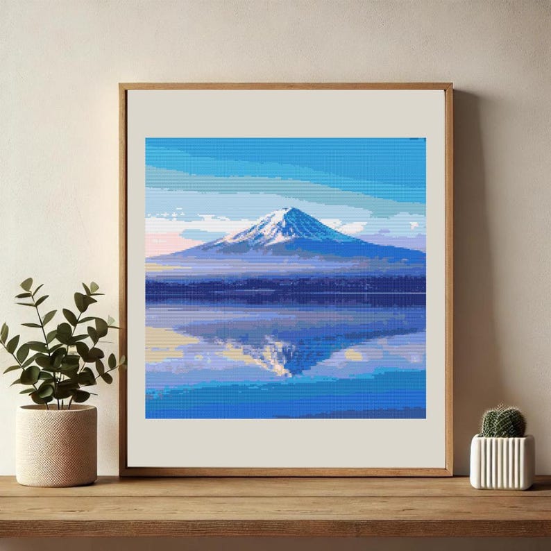 Mount Fuji Cross Stitch Pattern: Japanese Scenery Art (PDF) - Etsy