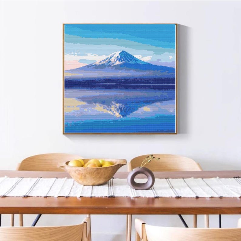 Mount Fuji Cross Stitch Pattern: Japanese Scenery Art (PDF) - Etsy