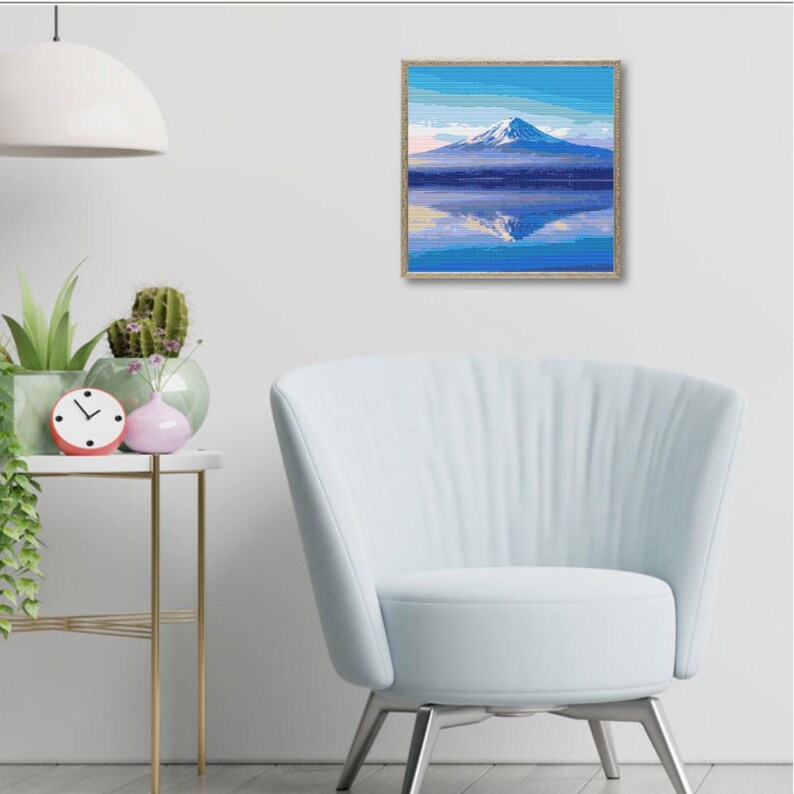 Mount Fuji Cross Stitch Pattern: Japanese Scenery Art (PDF) - Etsy