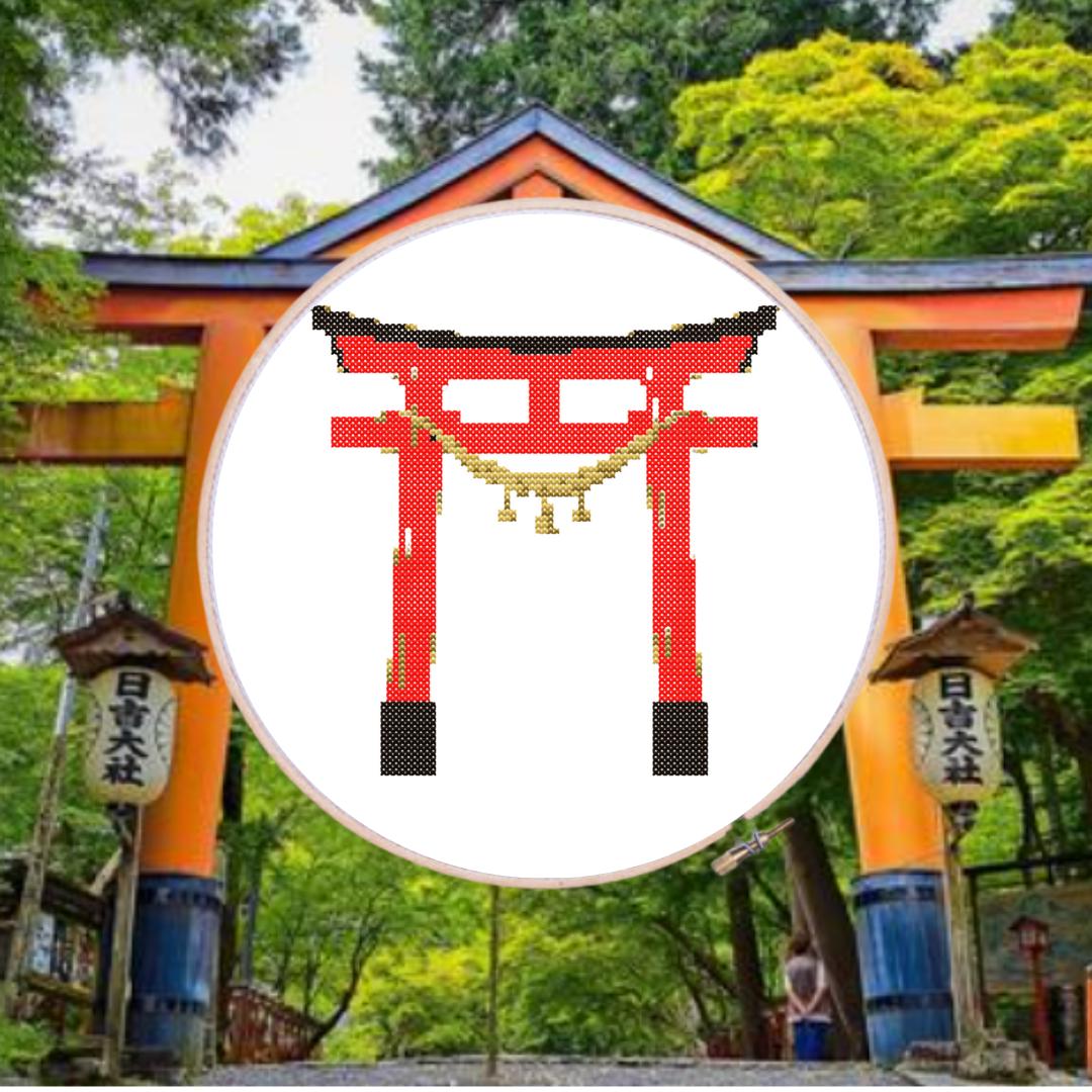 Torii Japan Cross Stitch Pattern Pdf | Japanese Cross Stitch Designs ...