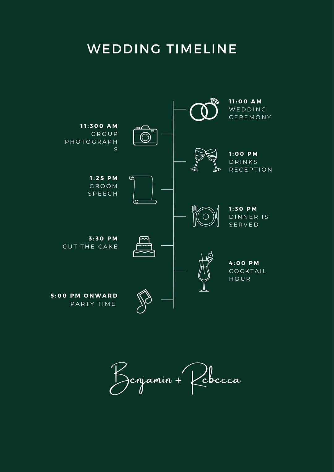 Wedding Day Planner / Wedding Timeline - Etsy