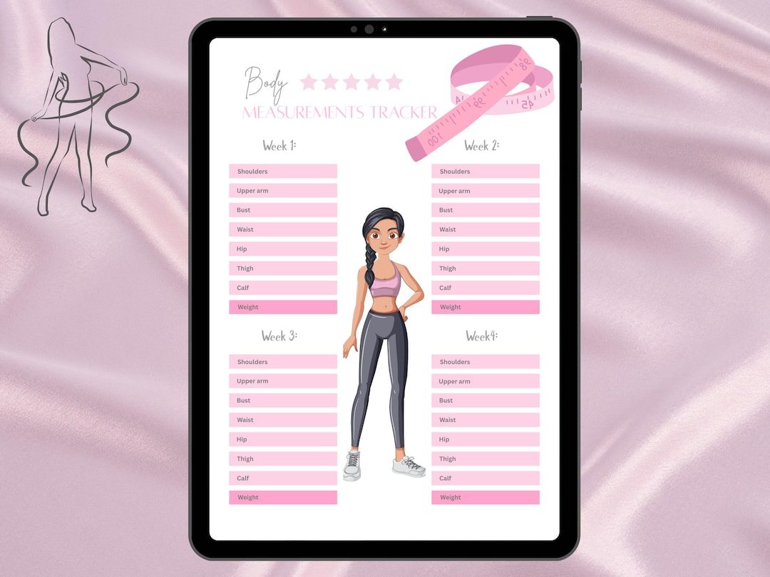 Weekly Body Measurements Printable Tracker, Fitness Tracker, Body Size ...