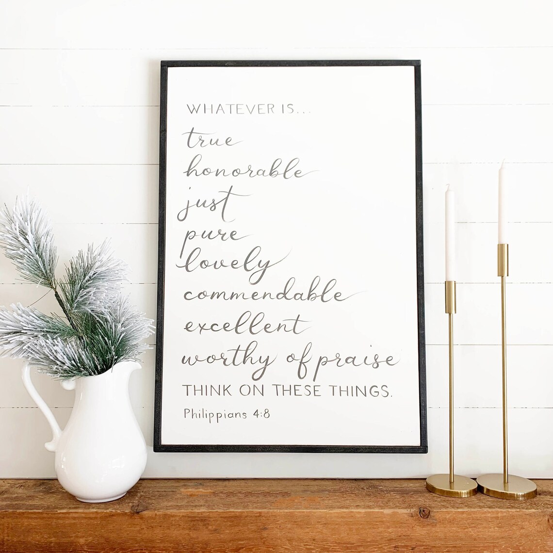Whatever is True Whatever is Honorable Wood Sign Christian - Etsy