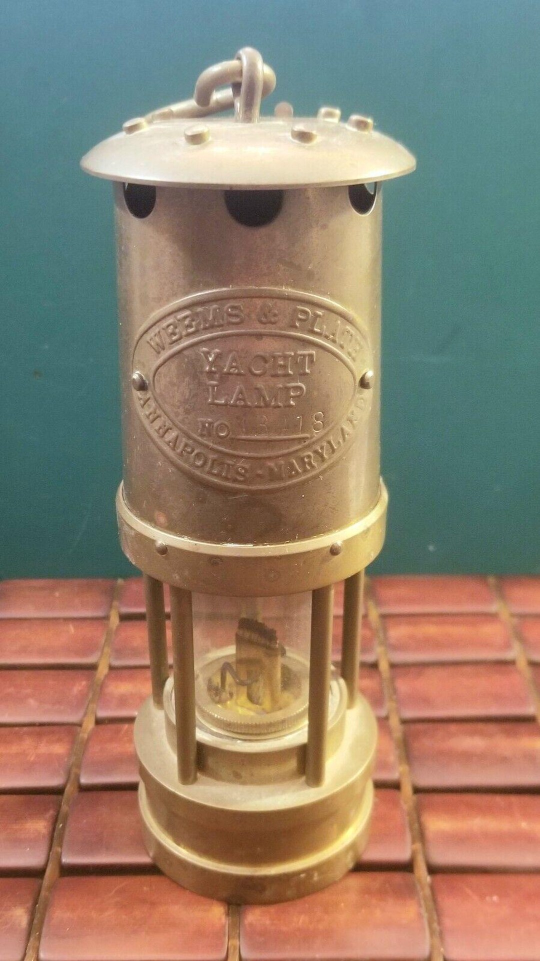 Vintage Weems & Plath Brass Yacht Lamp #13418 Annapolis MD 7"x2.5 ...