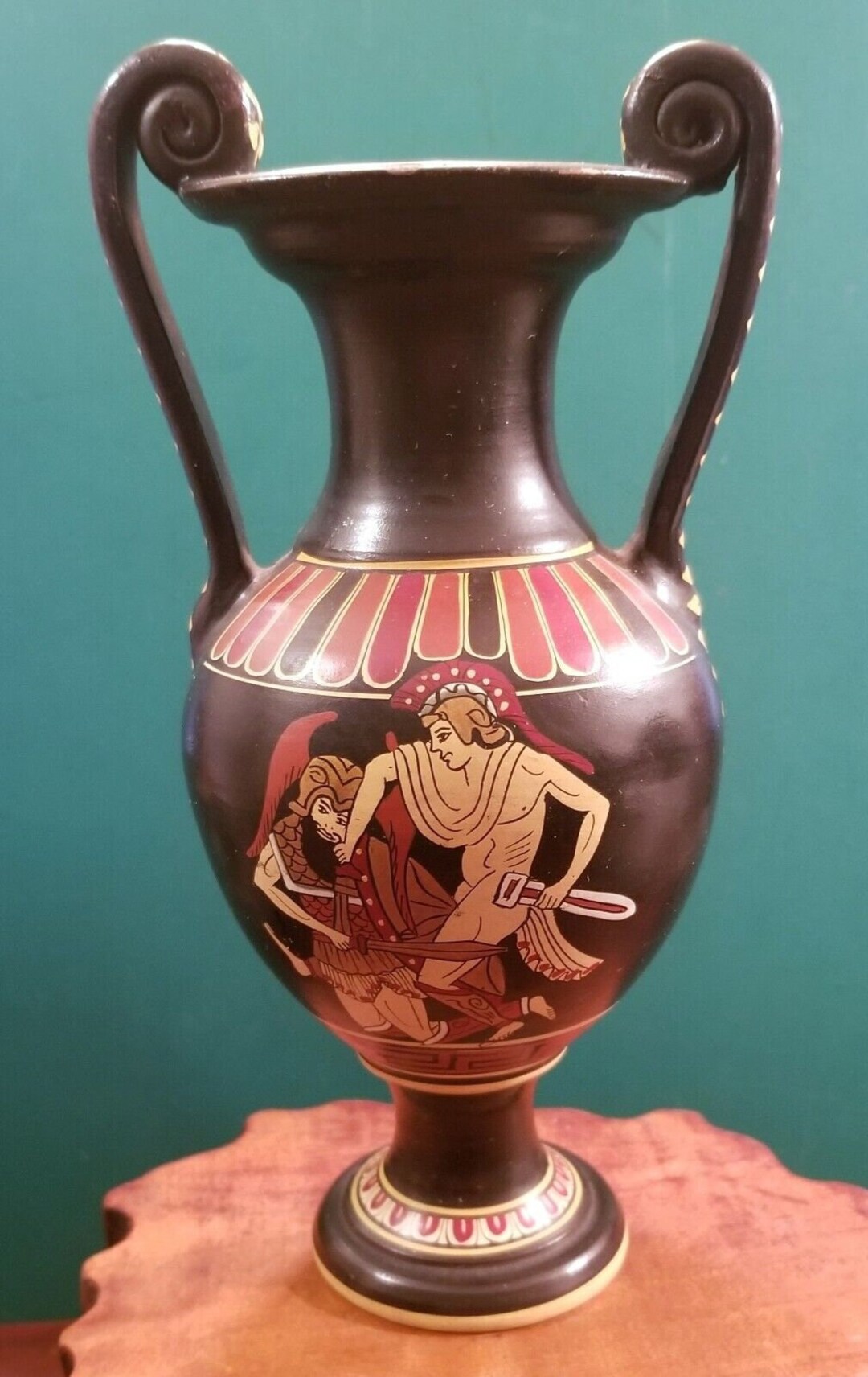 Vintage Reproduction Greek Pottery Panathenaic Amphora Achilles Kills ...