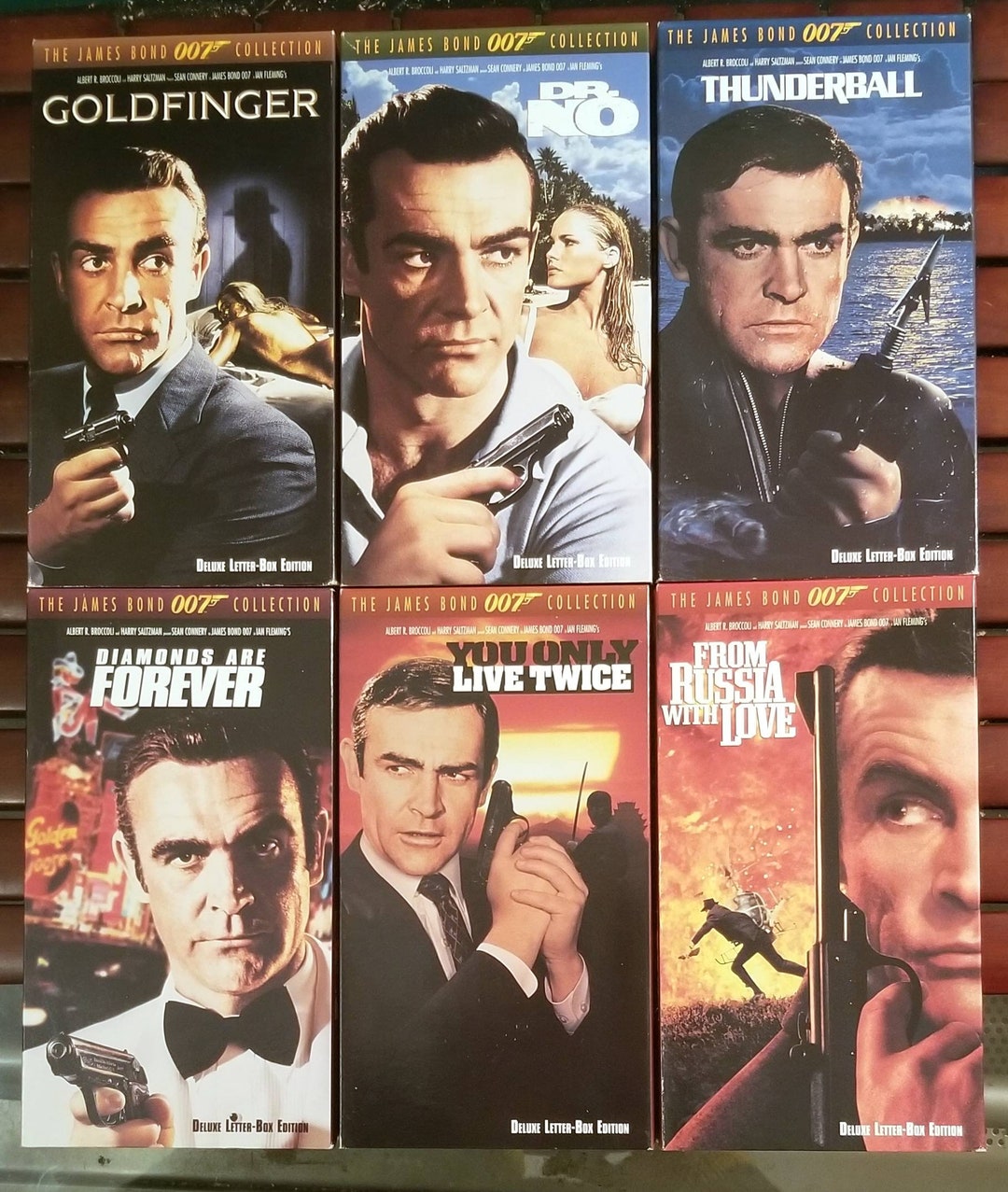 6 VHS Tapes the James Bond 007 Collection Deluxe Letterbox Format Sean Connery Goldfinger Dr. No ...