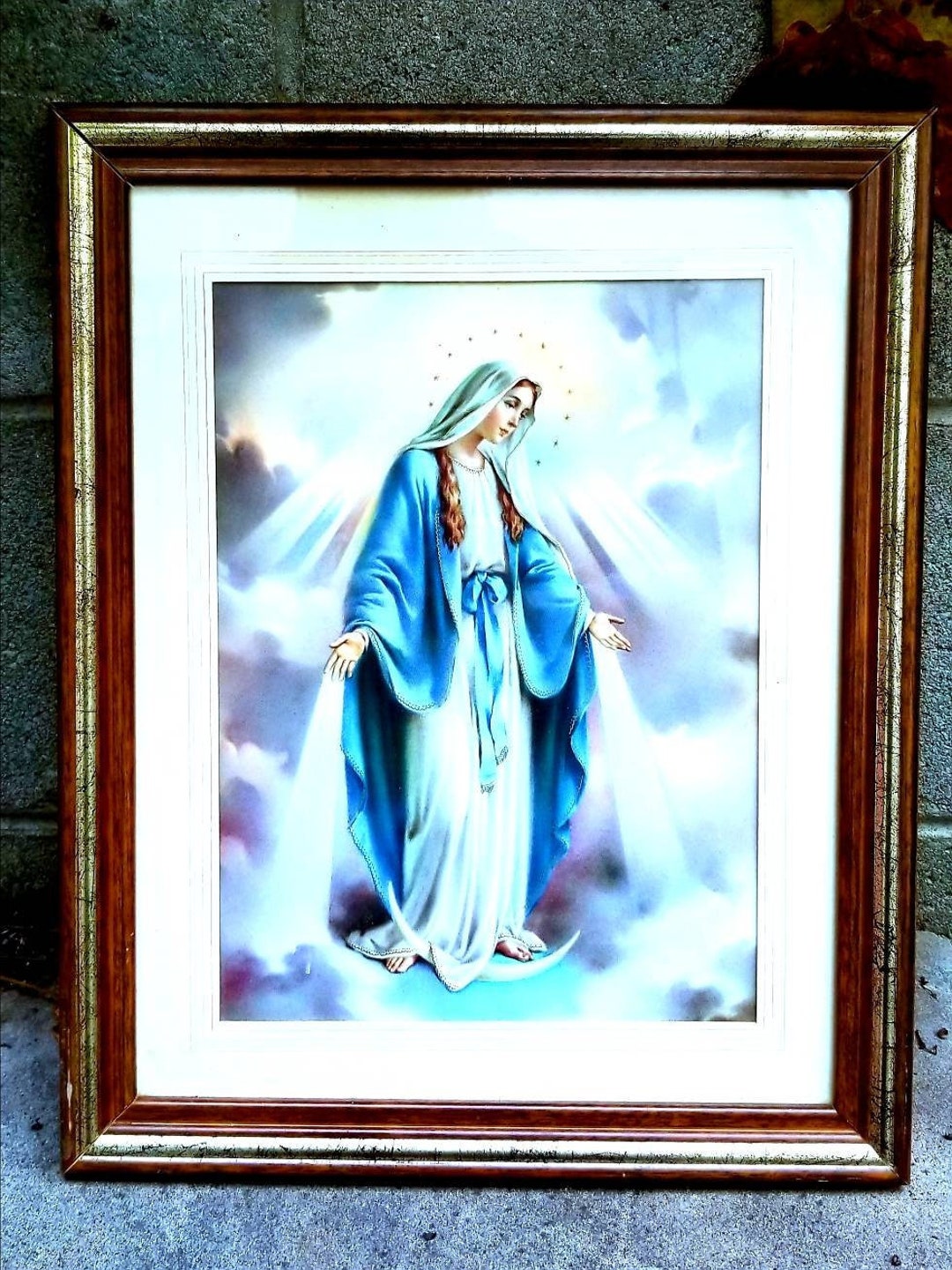 Our Lady of Grace Virgin Mary Madonna Lithograph Catholic Iconography ...