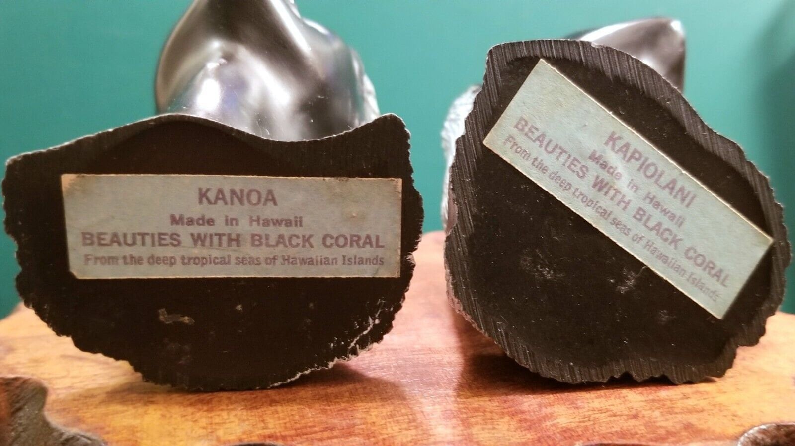 Vintage Frank Schirman Hawaiian Black Coral Busts Kapiolani & Kanoa ...