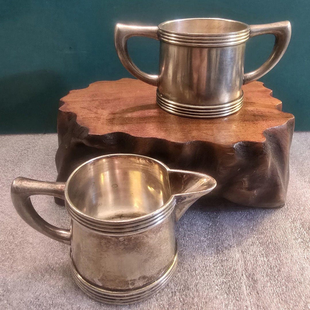 Benedict Indestructo Silver Soldered Sugar Bowl & Creamer PSH EPNS ...