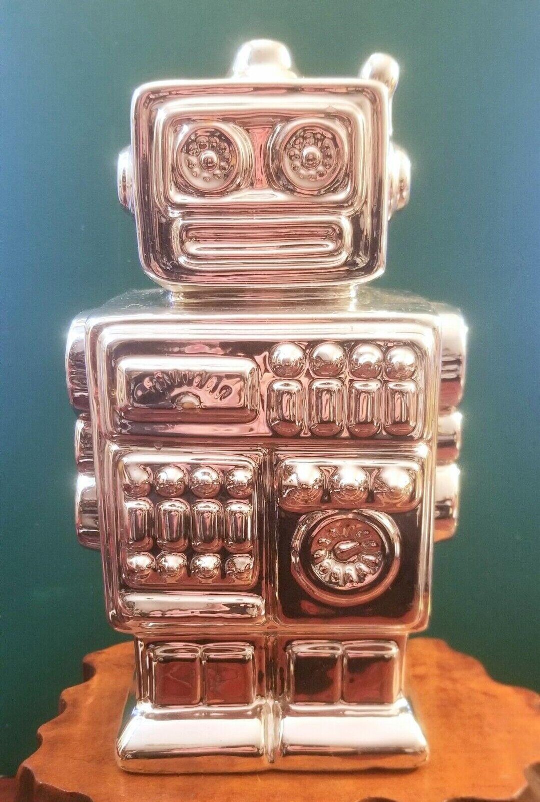 Vintage Silver Ceramic Robot Bank 8.25"x4.5"x3" - Etsy